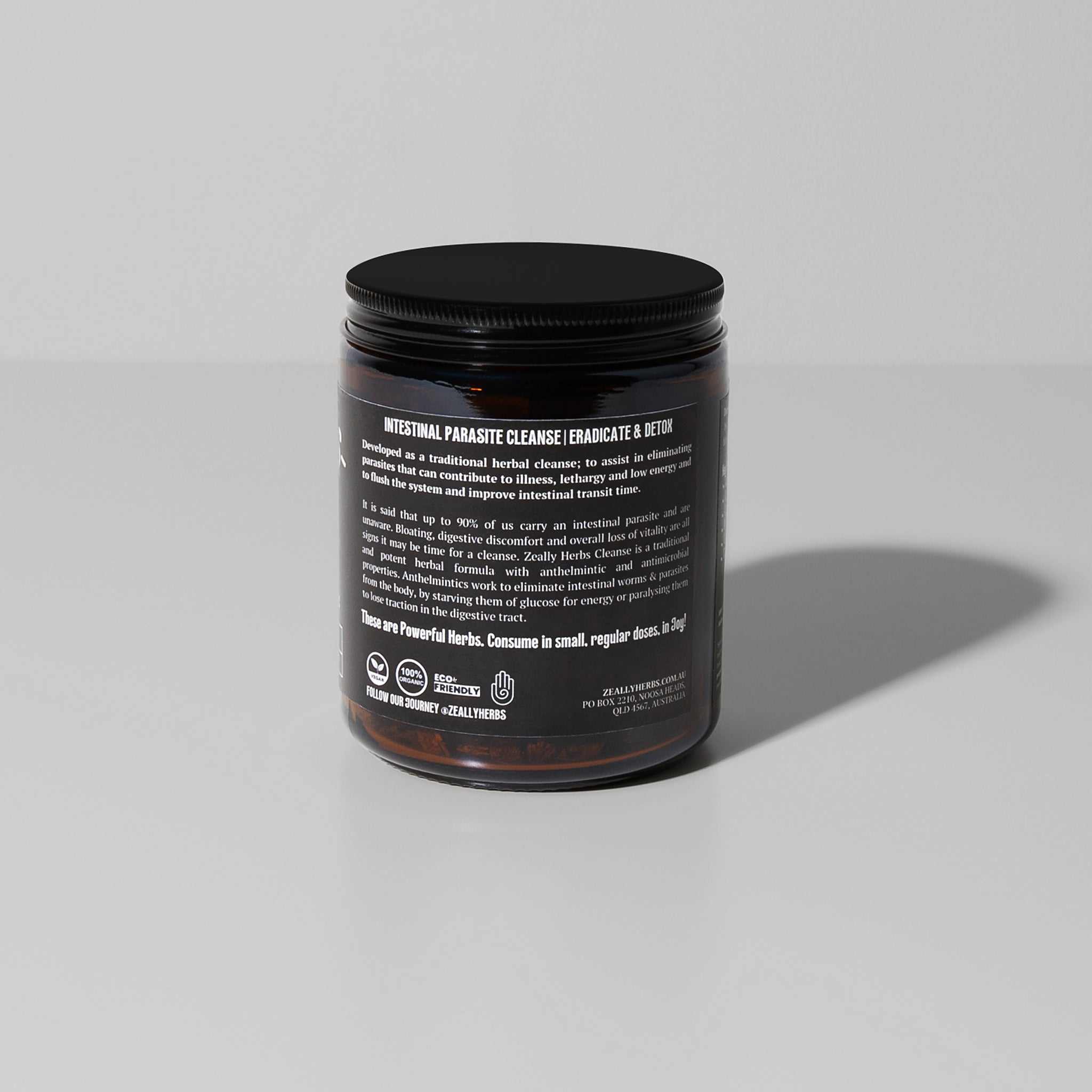 Back of Intestinal Parasite Cleanse jar